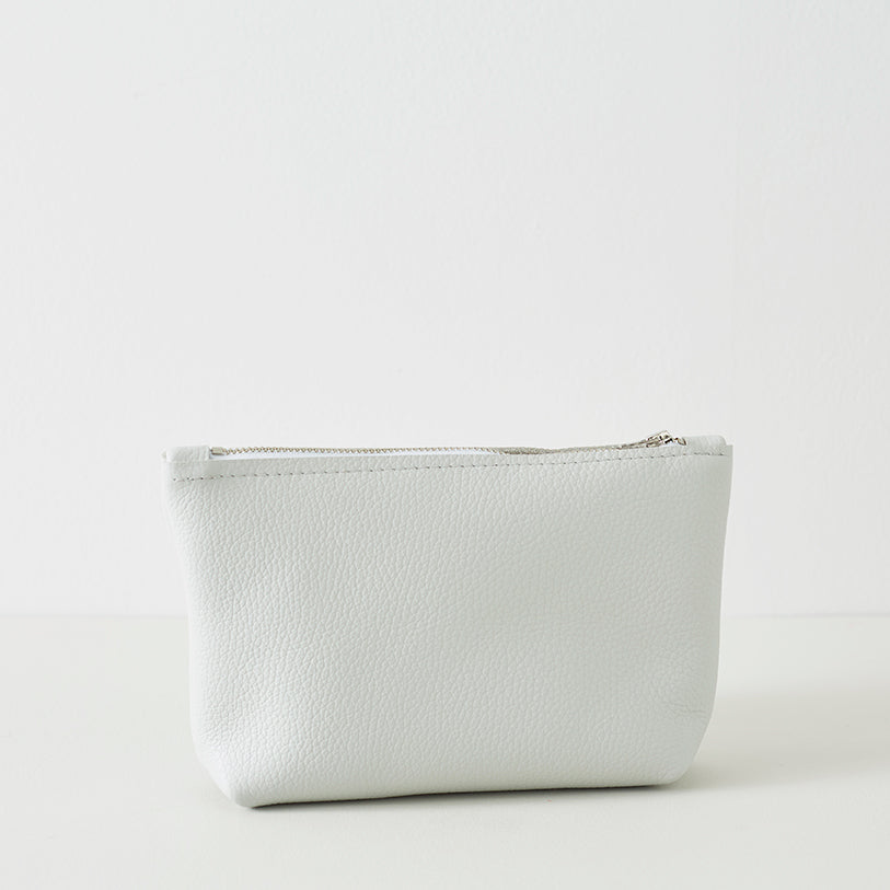 Light Grey Leather Pouch | RheAmore